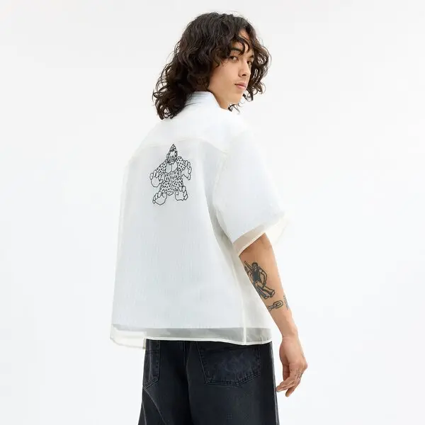 COACH Brain Dead Striped Camp Shirt