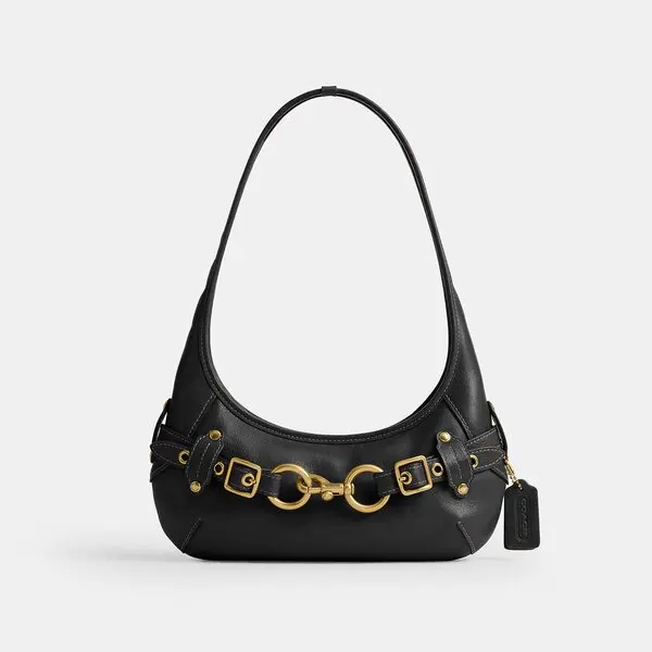 COACH Belted Ergo Shoulder Bag 26 - Brass/black