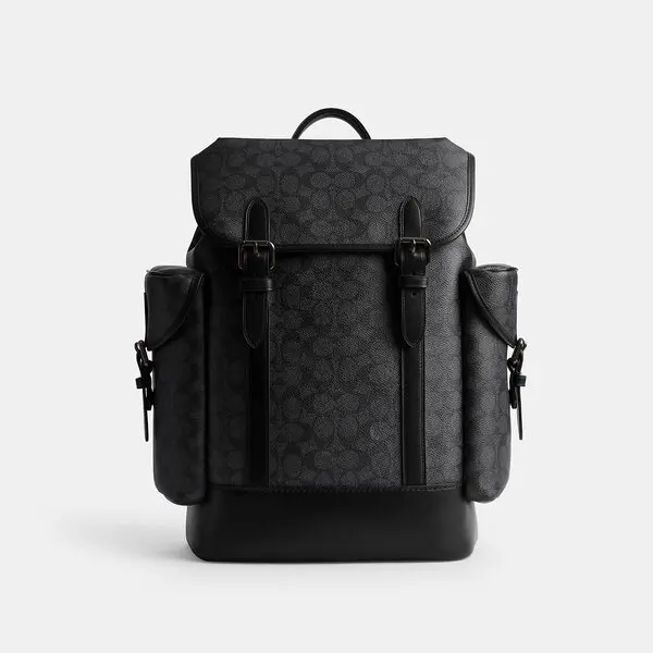 COACH Hitch Backpack In Signature Canvas - Charcoal