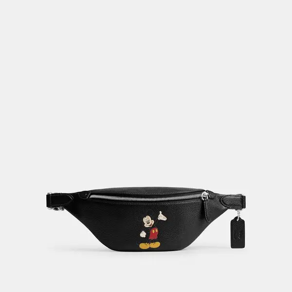 COACH Disney X Charter Belt Bag 7 With Mickey Mouse - Black