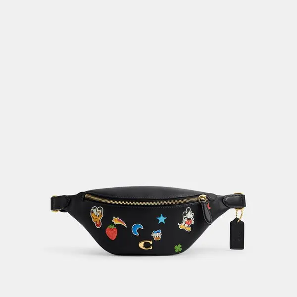 COACH Disney X Charter Belt Bag 7 With Sticker Print - Black