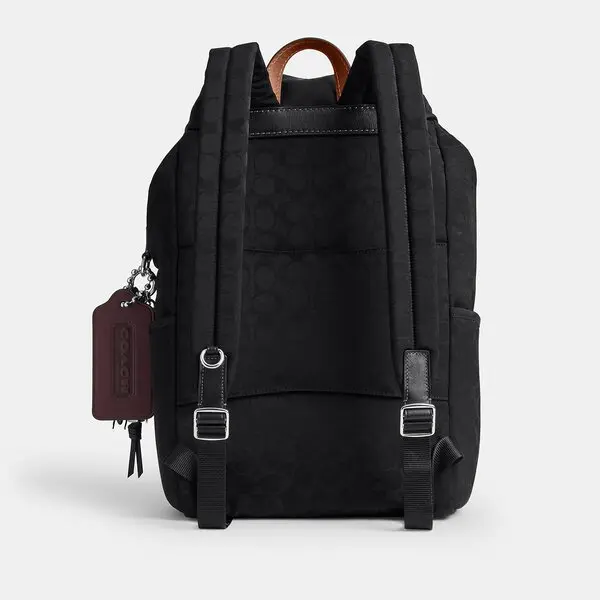 COACH Logan Backpack In Signature Nylon With Charms
