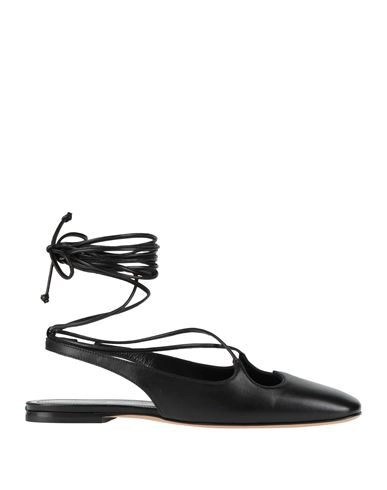 A.BOCCA Leather Ballet Flats With Lace-up Detail