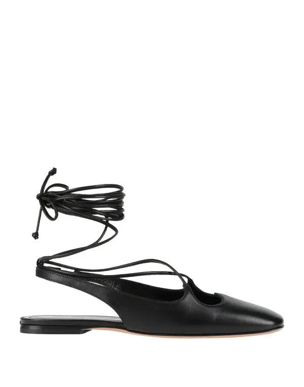 A.BOCCA Leather Ballet Flats With Lace-up Detail