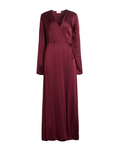 HOPE SKY Burgundy Viscose Wrap Maxi Dress