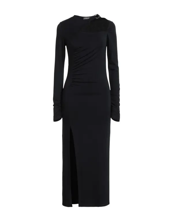 DONDUP Long Sleeve Maxi Dress With Metal Application And Slit