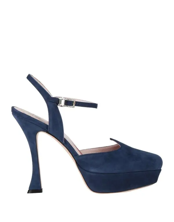 ROGER VIVIER Suede Platform Pumps With Ankle Strap