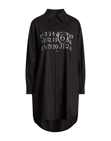 MAISON MARGIELA Cotton And Polyester Midi Shirt Dress With Logo Print