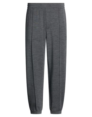 Emporio Armani Virgin Wool, Cotton, And Polyester Tapered Leg Trousers - Grey