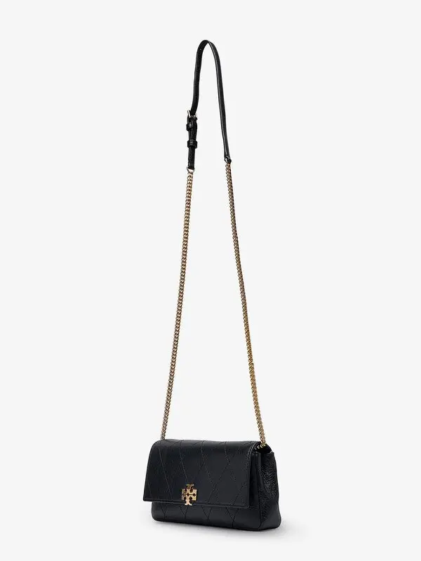 Tory Burch Charlie Quilted Chain Wallet Leather Crossbody Bag - Black