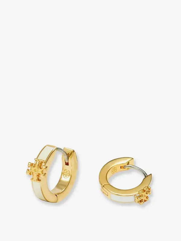 Tory Burch Icon Enamel Huggie Earrings