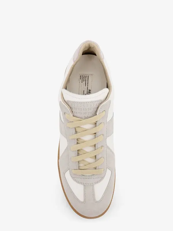 MAISON MARGIELA Replica Low Top Leather And Suede Sneakers - Grey