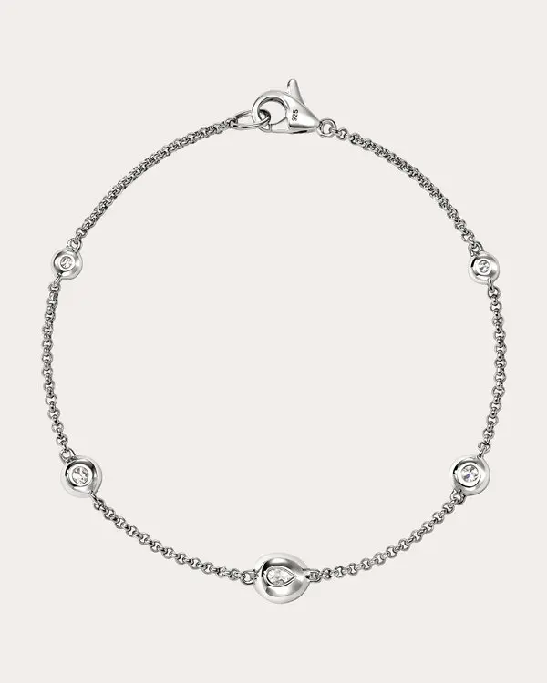 John Hardy Diamond Lovestruck Station Bracelet In Sterling