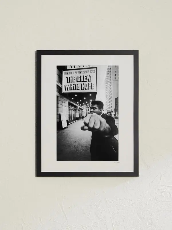SONIC EDITIONS Framed 1968 Ali On Broadway Print, 40" X 50&quot - Black