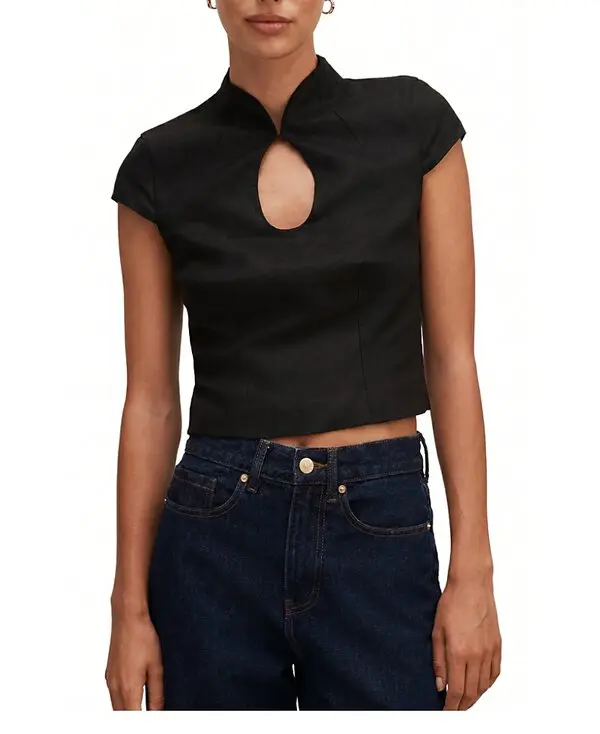 EVER NEW Ayla Keyhole Linen Top