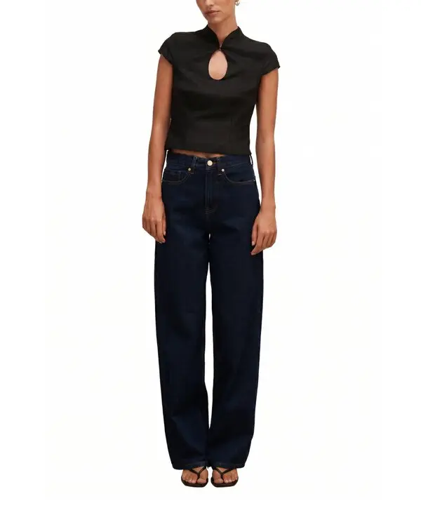 EVER NEW Ayla Keyhole Linen Top