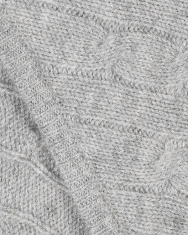 Polo Ralph Lauren Cable Knit Wool & Cashmere Triangle Scarf - Soft Grey