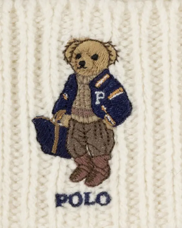 Polo Ralph Lauren Bear Cable Knit Beanie - Cream