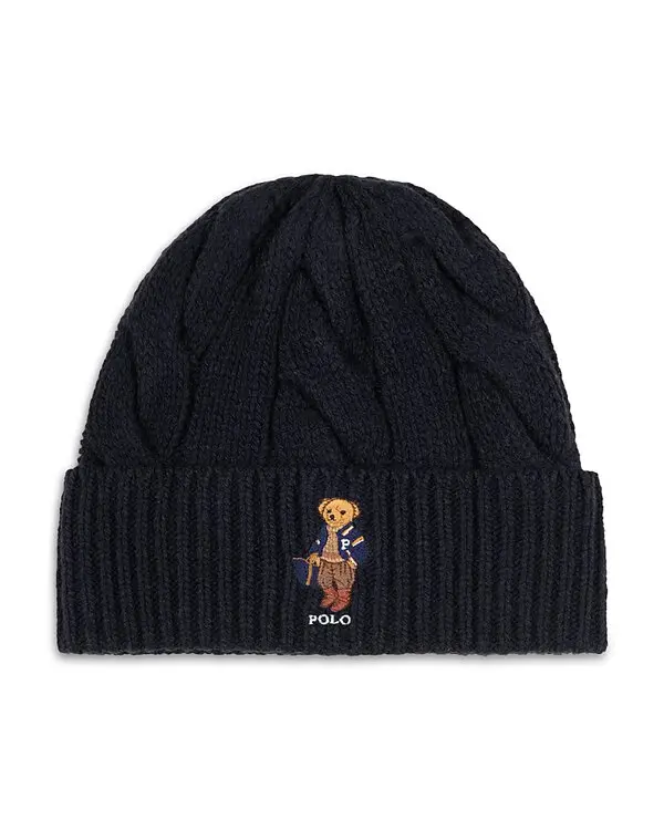 Polo Ralph Lauren Bear Cable Knit Beanie - Navy