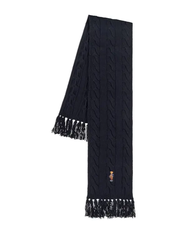 Polo Ralph Lauren Bear Cable Knit Scarf - Navy