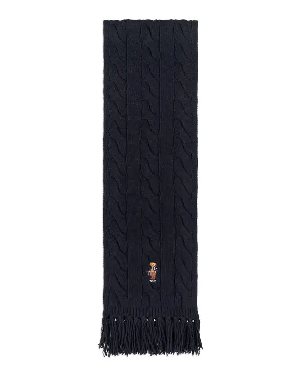 Polo Ralph Lauren Bear Cable Knit Scarf - Navy