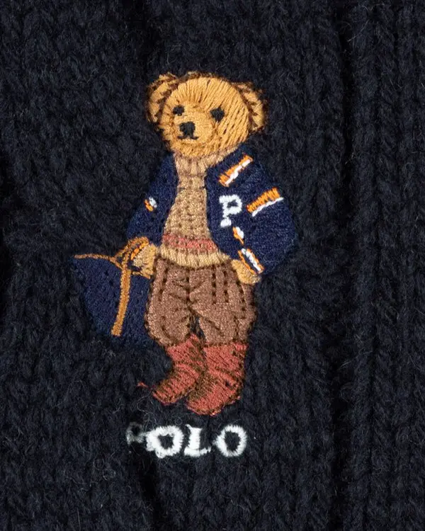 Polo Ralph Lauren Bear Cable Knit Scarf - Navy