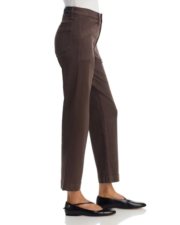 Paige Quincy High Rise Ankle Straight Jeans - Rich Chocolate