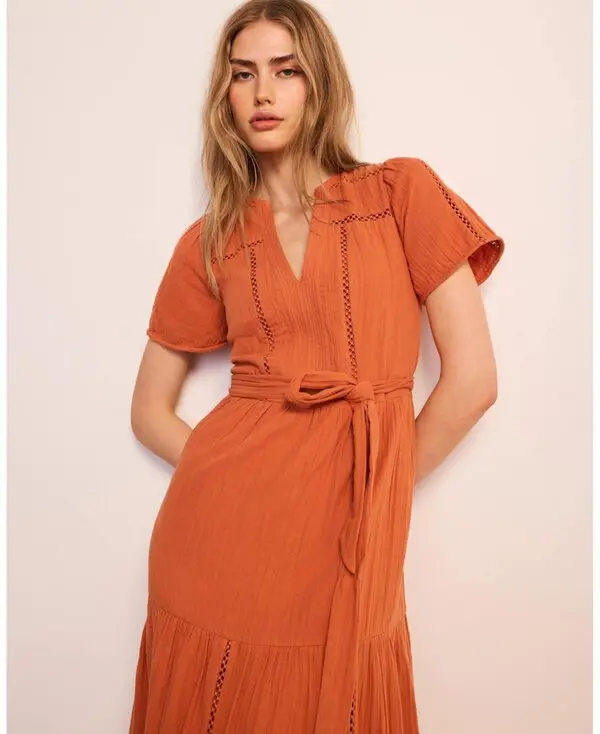 Mint Velvet Cotton Cheesecloth Maxi Dress