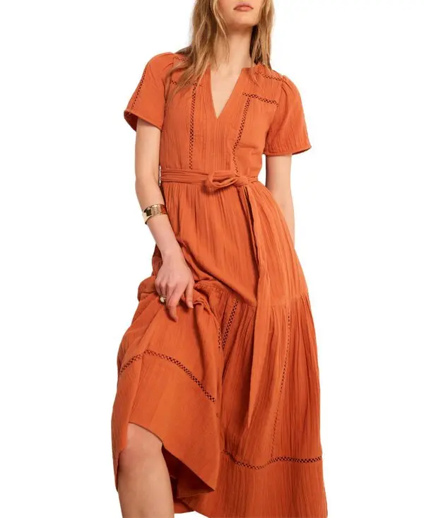 Mint Velvet Cotton Cheesecloth Maxi Dress