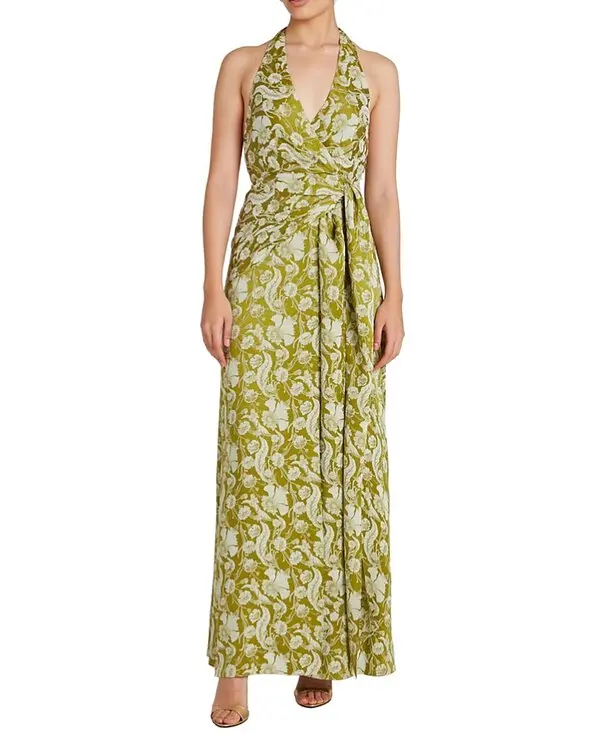 TEMPERLEY LONDON Celine Halter Dress - Chartreuse