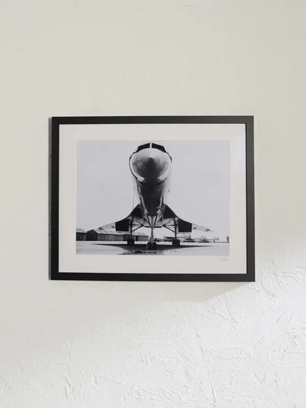 SONIC EDITIONS Framed 1967 Concorde '67 Print, 50" X 40 - Black