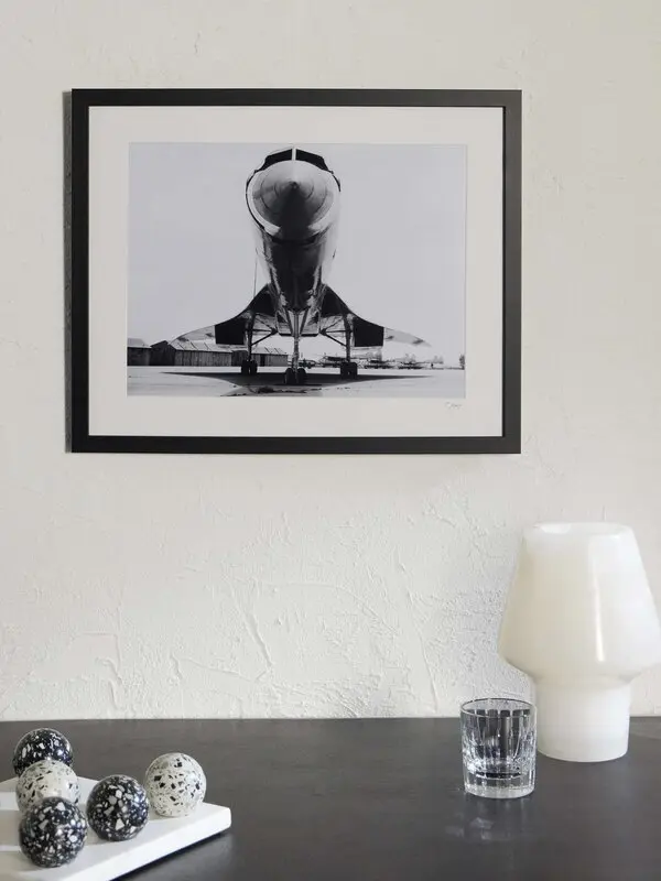 SONIC EDITIONS Framed 1967 Concorde '67 Print, 50" X 40 - Black