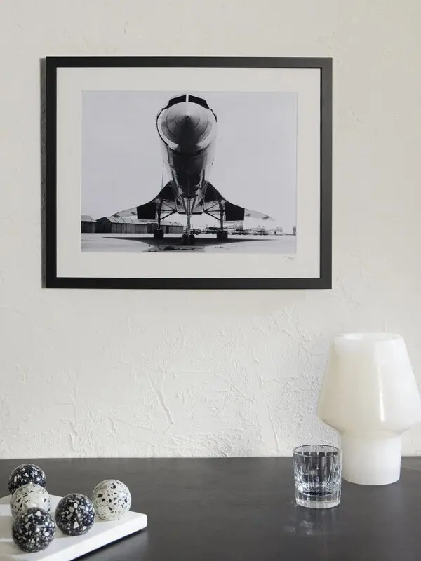 SONIC EDITIONS Framed 1967 Concorde '67 Print, 50" X 40&quot - Black