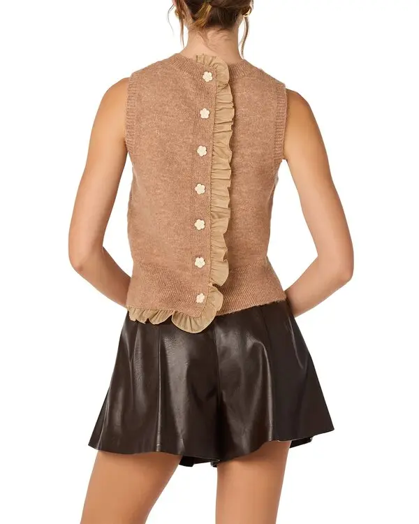 Astr The Label Pernille Sleeveless Button-back Sweater