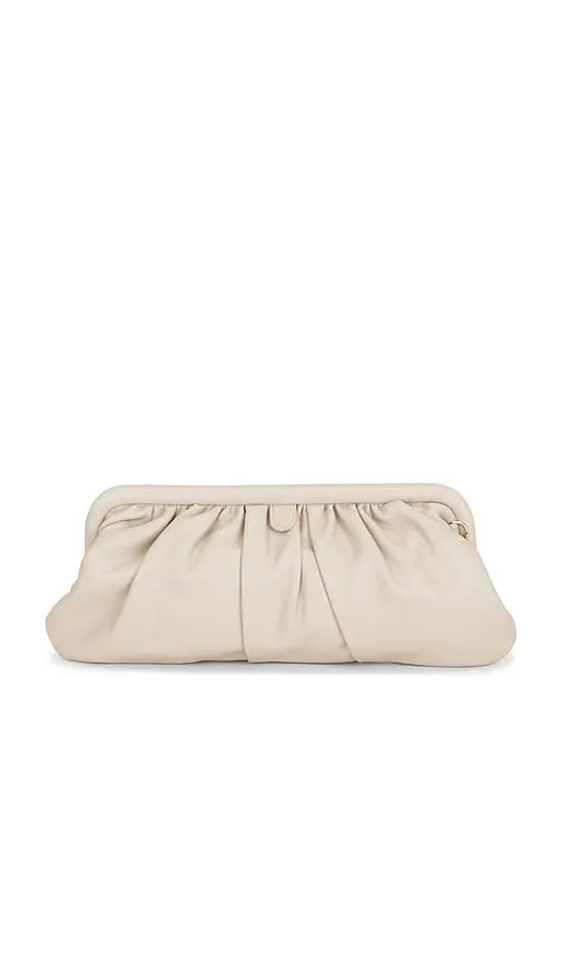 OLGA BERG Catherine Gathered Clutch In Cream