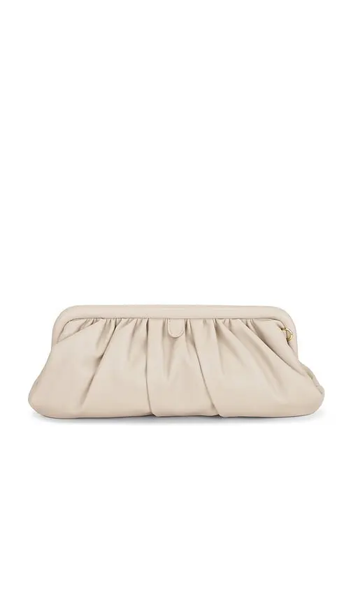 OLGA BERG Catherine Gathered Clutch In Cream