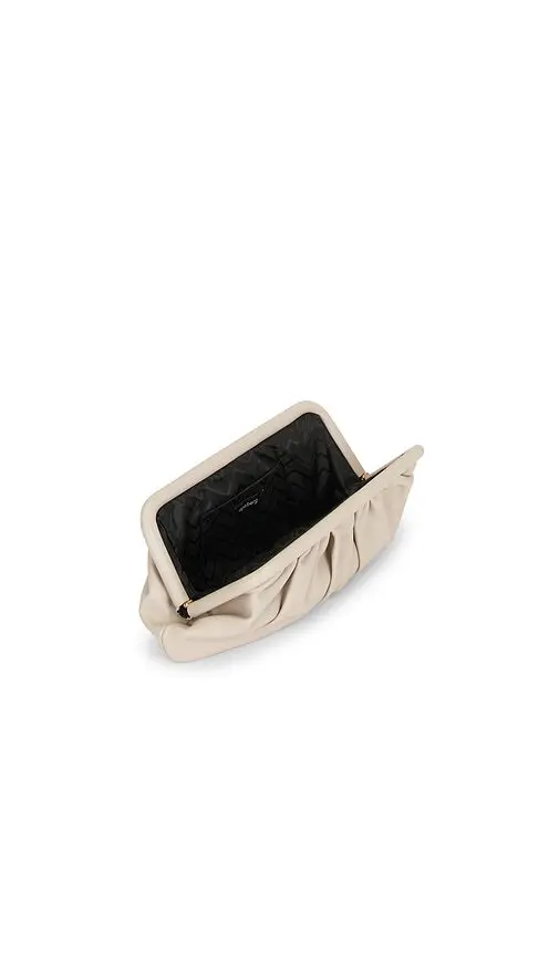 OLGA BERG Catherine Gathered Clutch In Cream