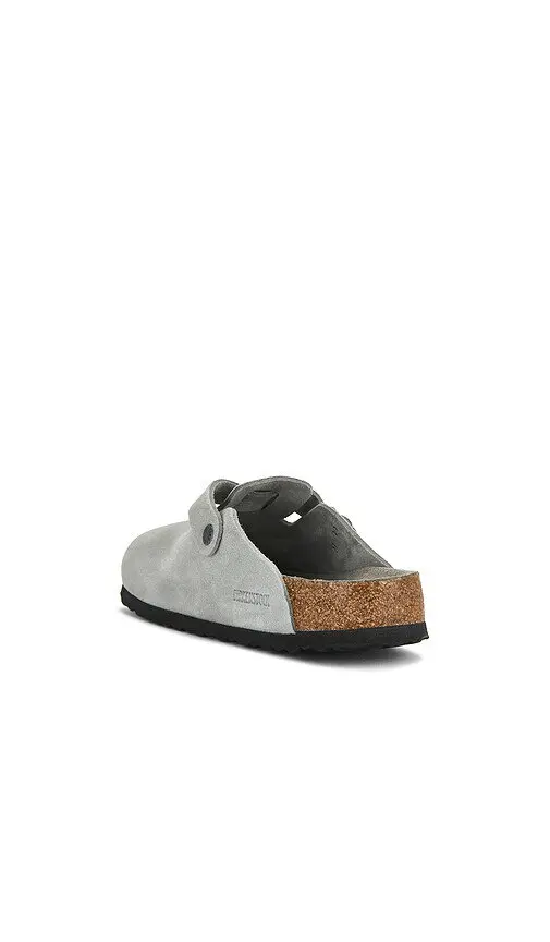 BIRKENSTOCK Boston Soft Footbed Tonal Suede Clogs - Pure Sage