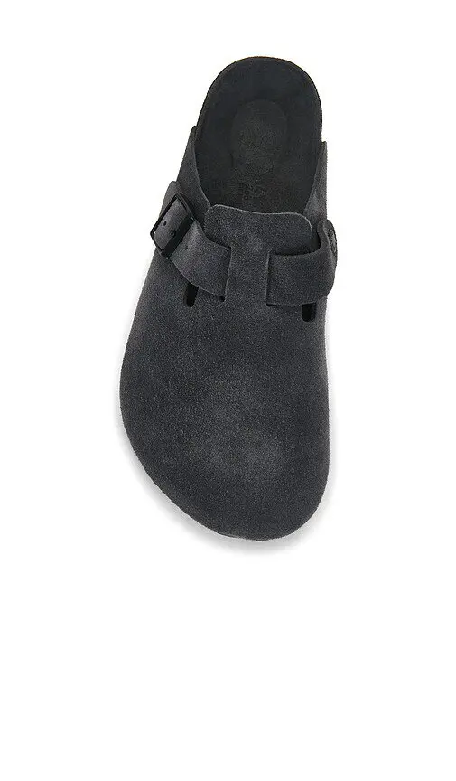 BIRKENSTOCK Boston Exquisite Suede Clogs - Charcoal