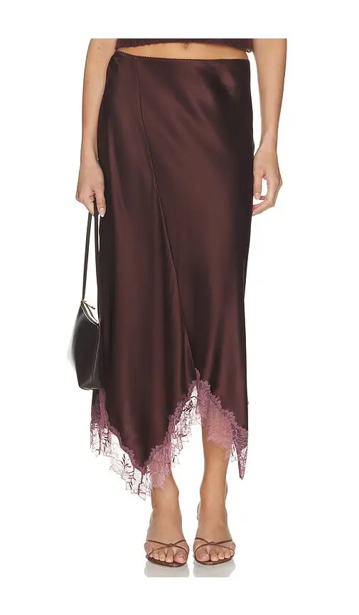 Sablyn Paneled Bias Skirt With Lace - Cinnabar Multi