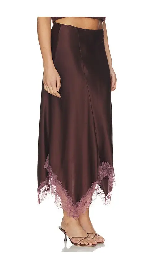 Sablyn Paneled Bias Skirt With Lace - Cinnabar Multi