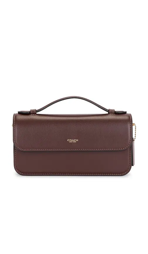 COACH Refined Calf Leather Elora Top Handle Crossbody Bag - Maple