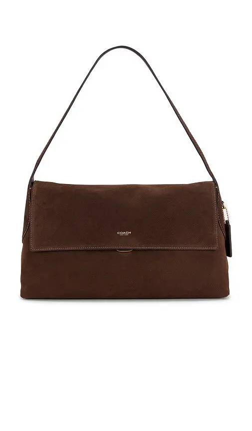 COACH Suede Chelsea Shoulder Bag 36 In Brown - Dark Chocolate