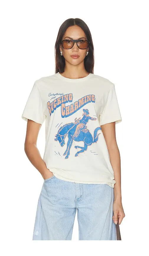 Junk Food Bucking Charming Tee In Beige