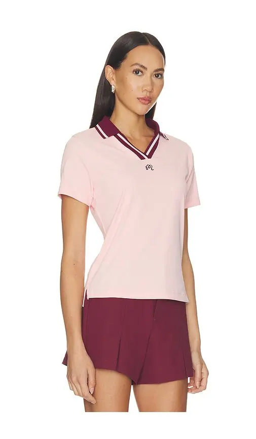 MALBON Carlota Polo Top In Rose