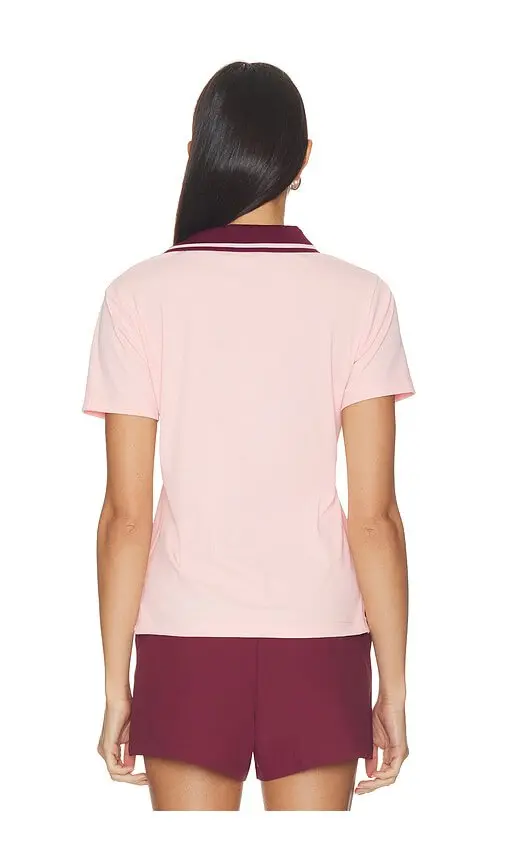 MALBON Carlota Polo Top In Rose