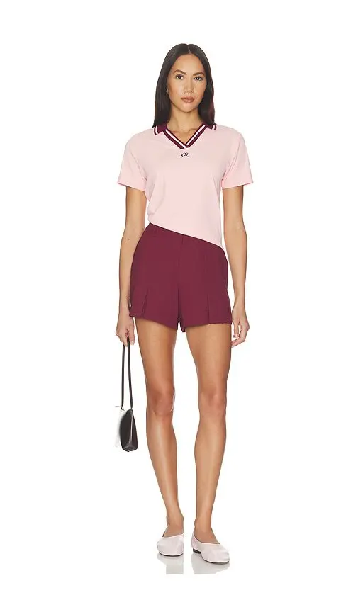MALBON Carlota Polo Top In Rose