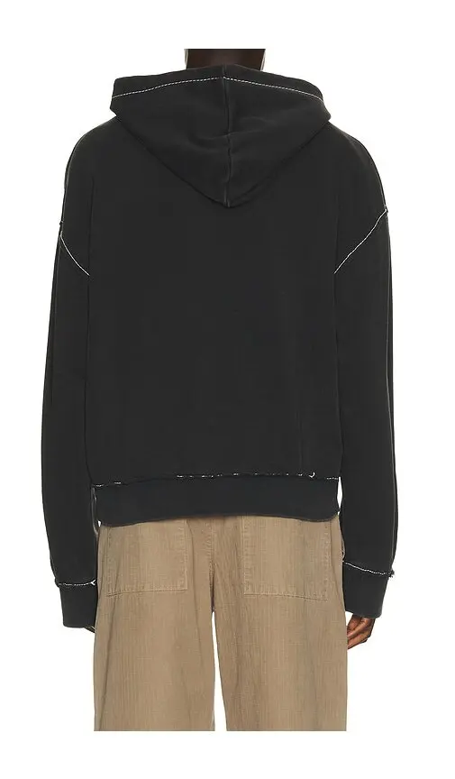 True Religion Applique Big T Boxy Hoodie In Black