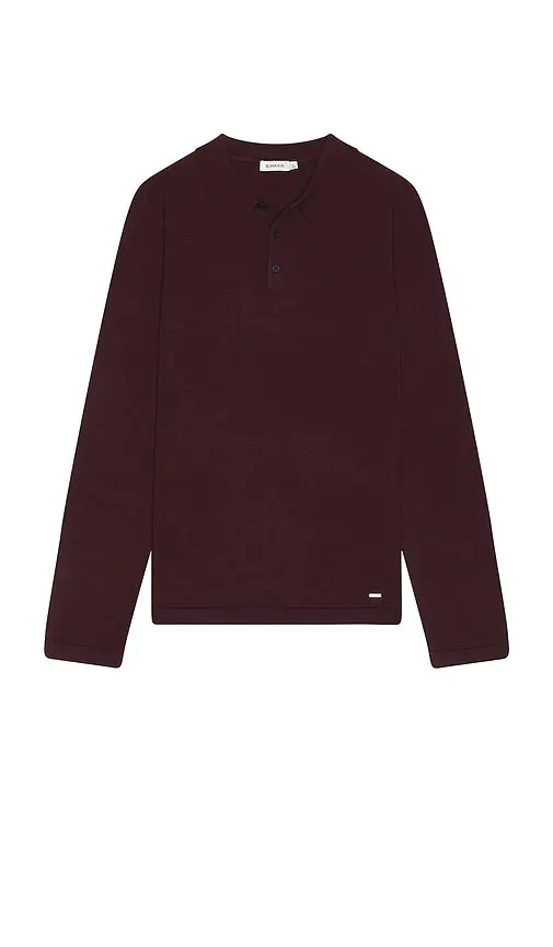 Simkhai Reynolds Long Sleeve Polo In Red
