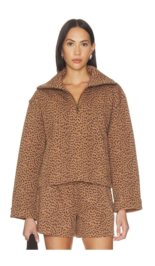 The Upside Javan Jones Quarter Zip Sweater In Brown